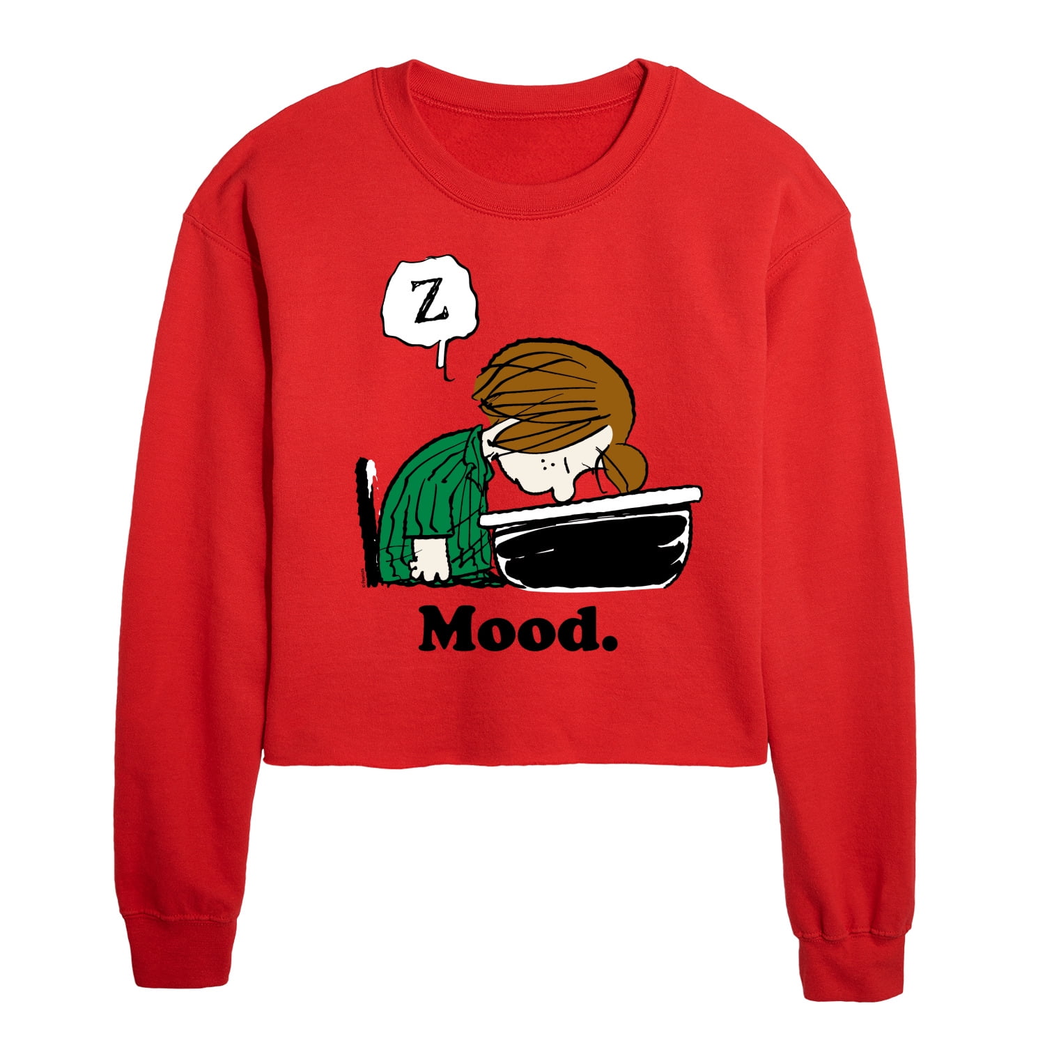 Peanuts - Peppermint Patty Mood - Juniors Cropped Crew Neck Sweatshirt ...