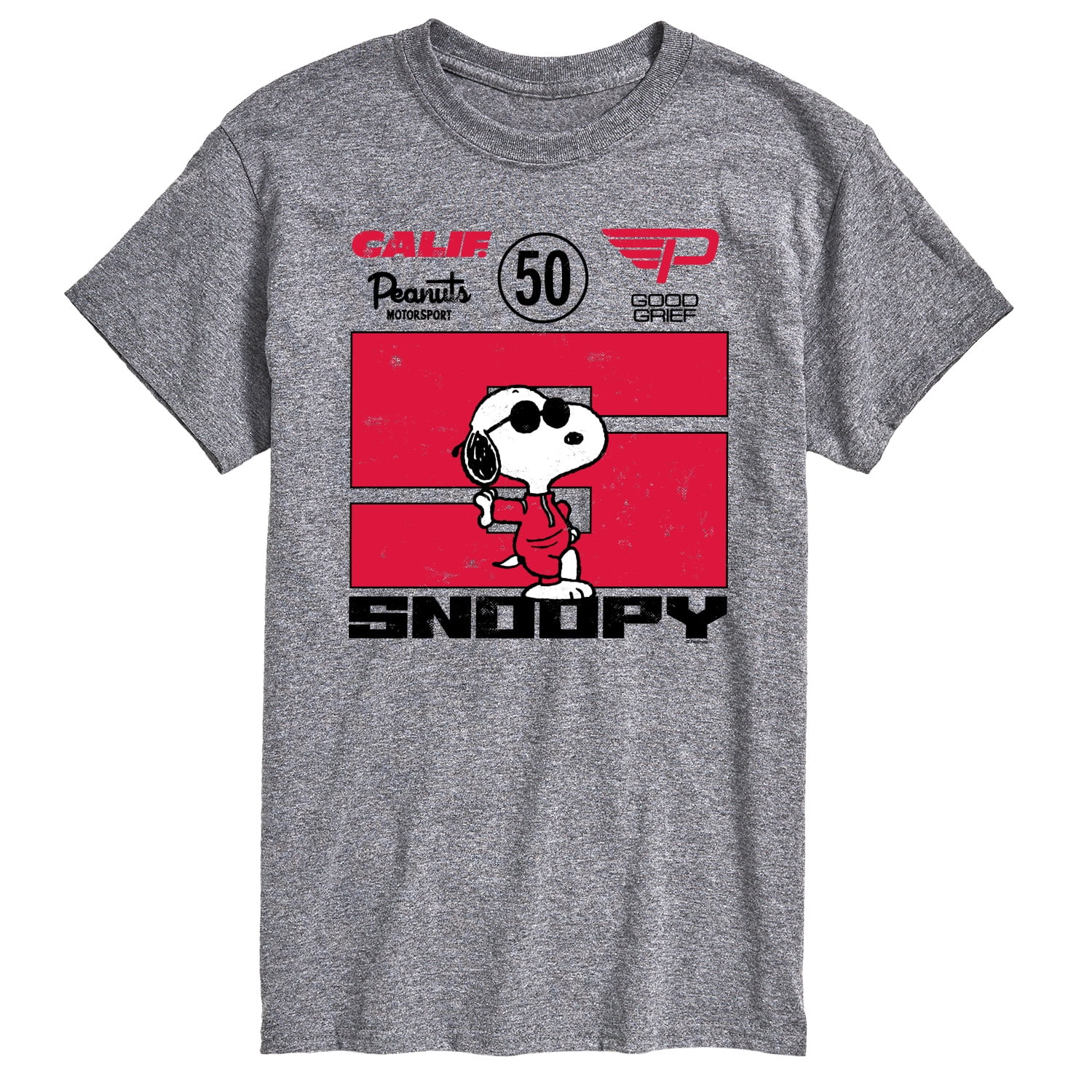 Peanuts - Racer Snoopy - Men's Short Sleeve Graphic T-Shirt - Walmart.com