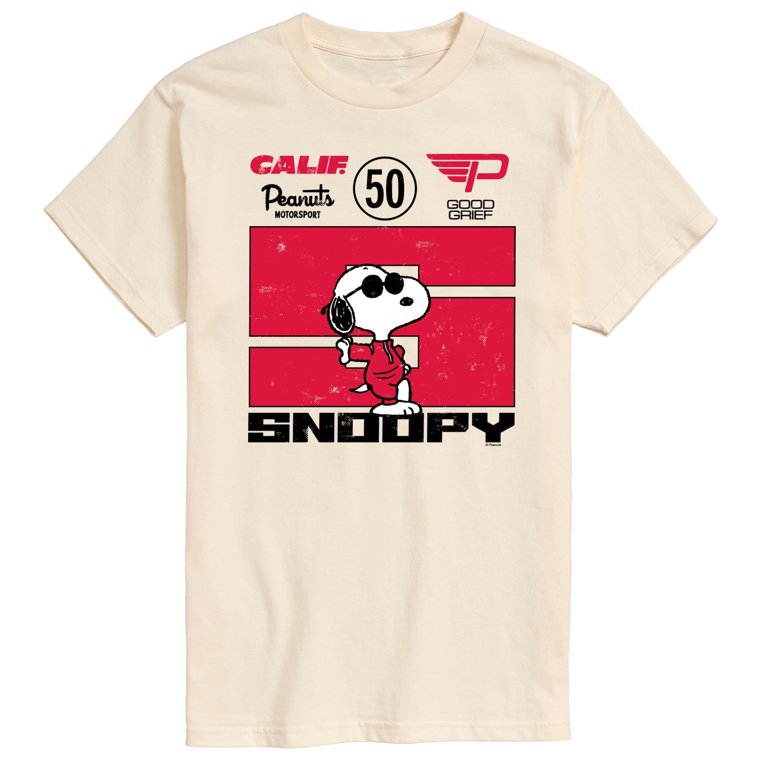 Peanuts - Racer Snoopy - Men's Short Sleeve Graphic T-Shirt - Walmart.com