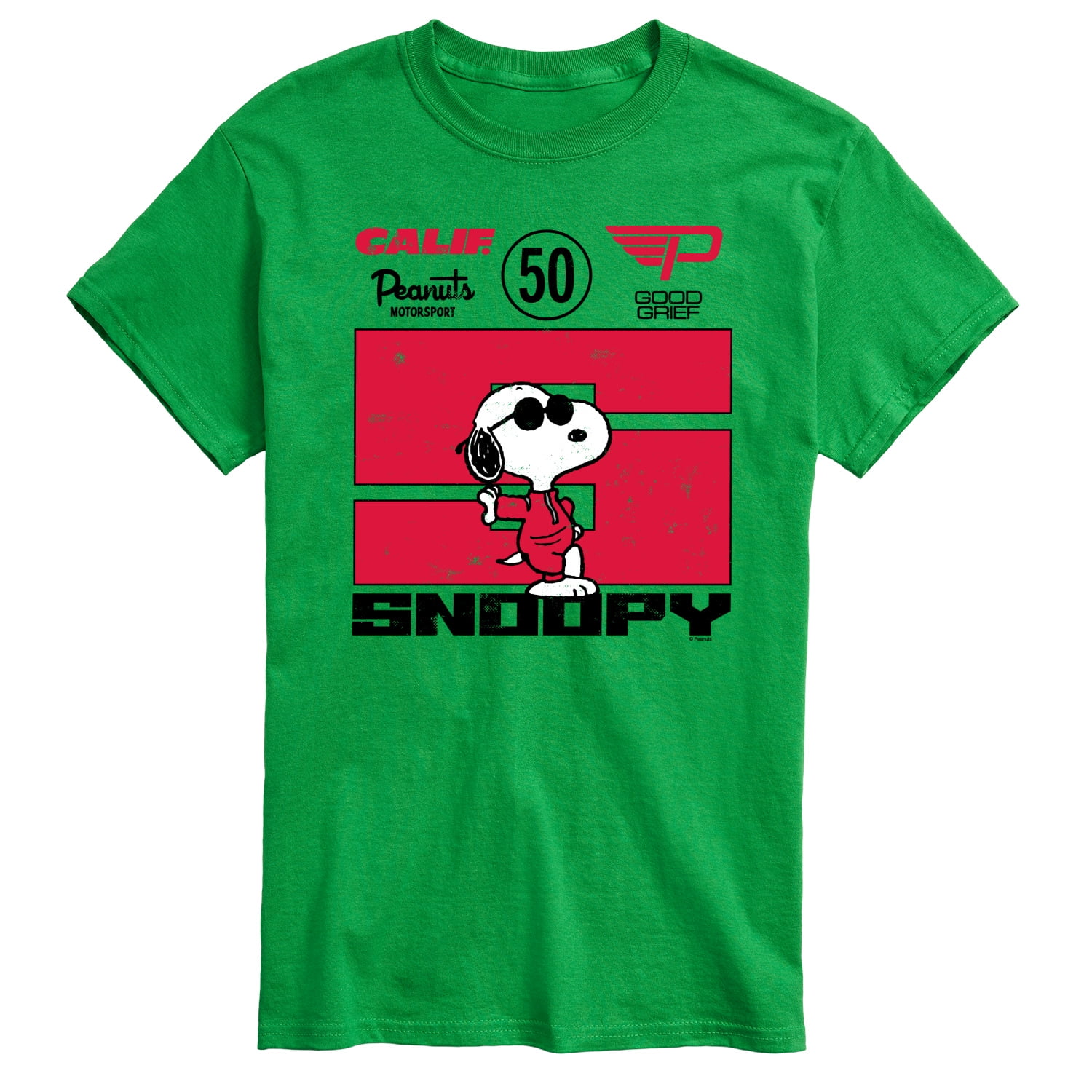 Peanuts - Racer Snoopy - Men's Short Sleeve Graphic T-Shirt - Walmart.com