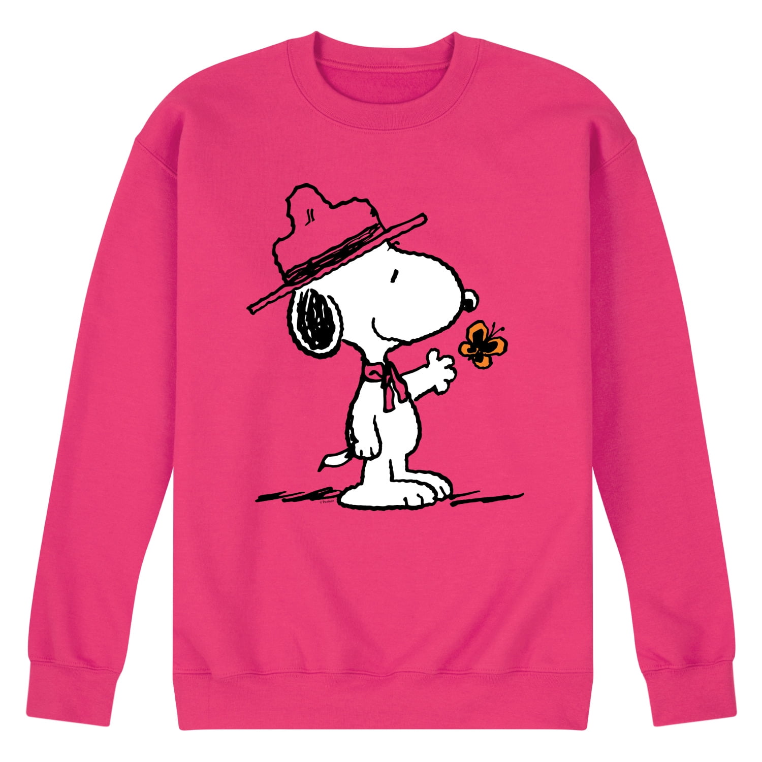 Peanuts - Ranger Snoopy And Butterfly - Men's Crew Neck Fleece Pullover ...