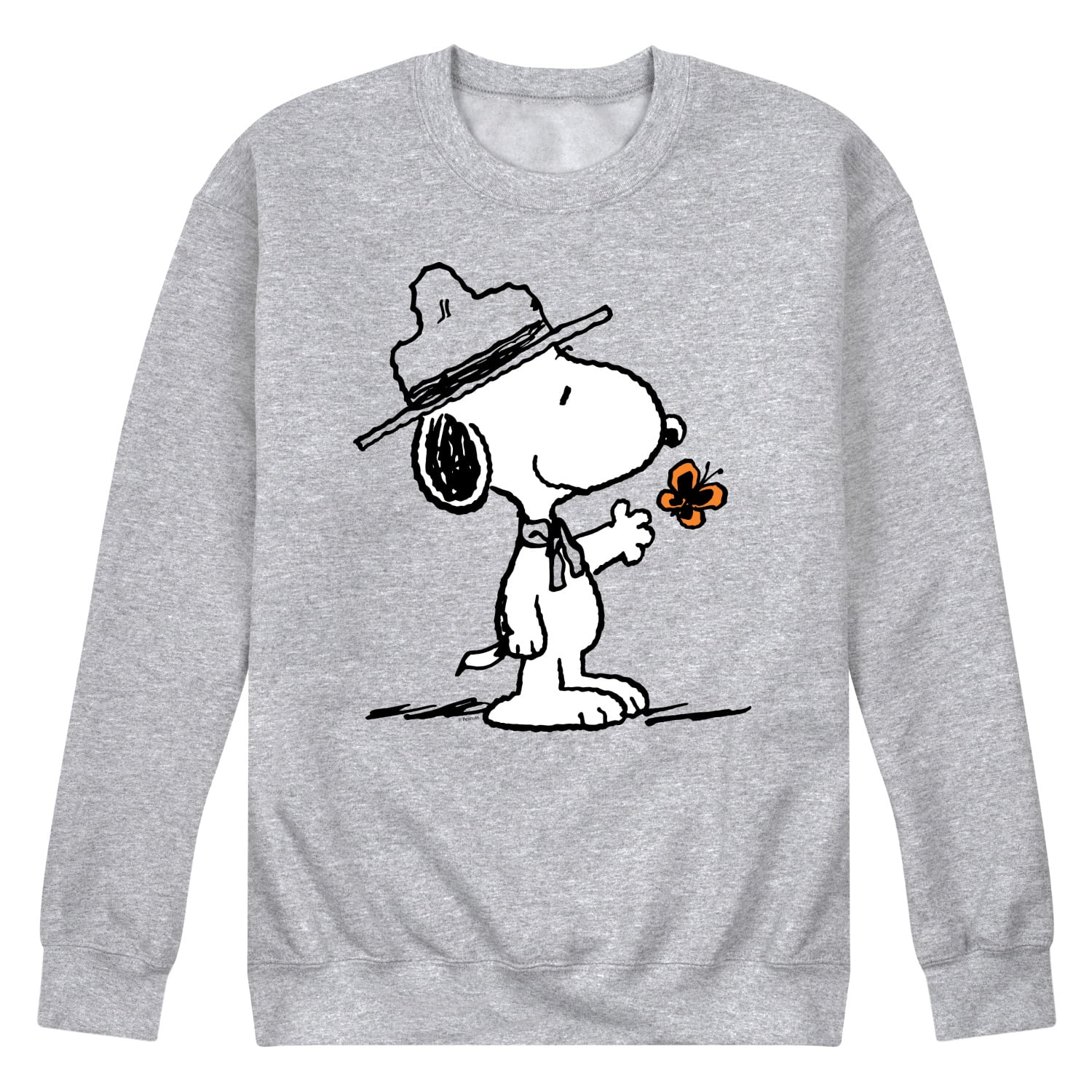 Peanuts - Ranger Snoopy And Butterfly - Men's Crew Neck Fleece Pullover ...