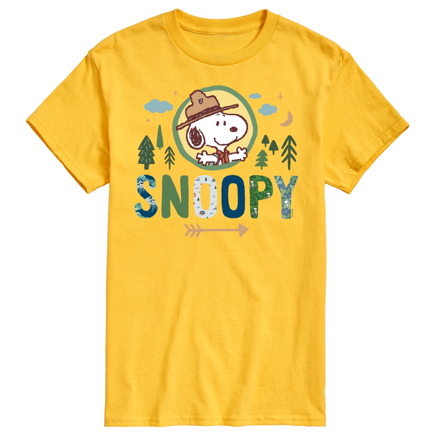 Peanuts - Ranger Snoopy - Men's Short Sleeve Graphic T-Shirt - Walmart.com