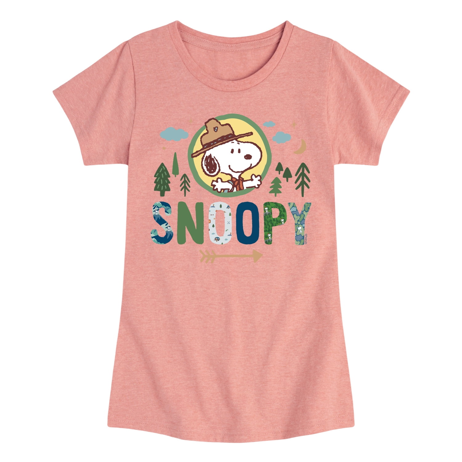Peanuts - Ranger Snoopy - Toddler And Youth Girls Short Sleeve Graphic ...