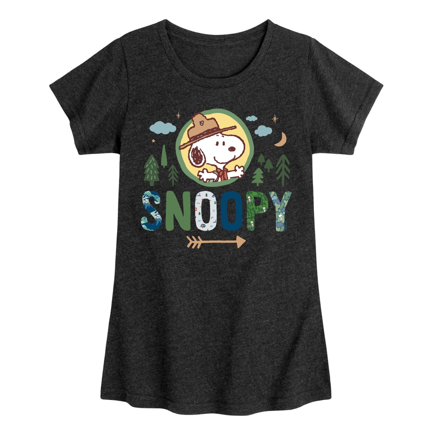 Peanuts - Ranger Snoopy - Toddler And Youth Girls Short Sleeve Graphic ...