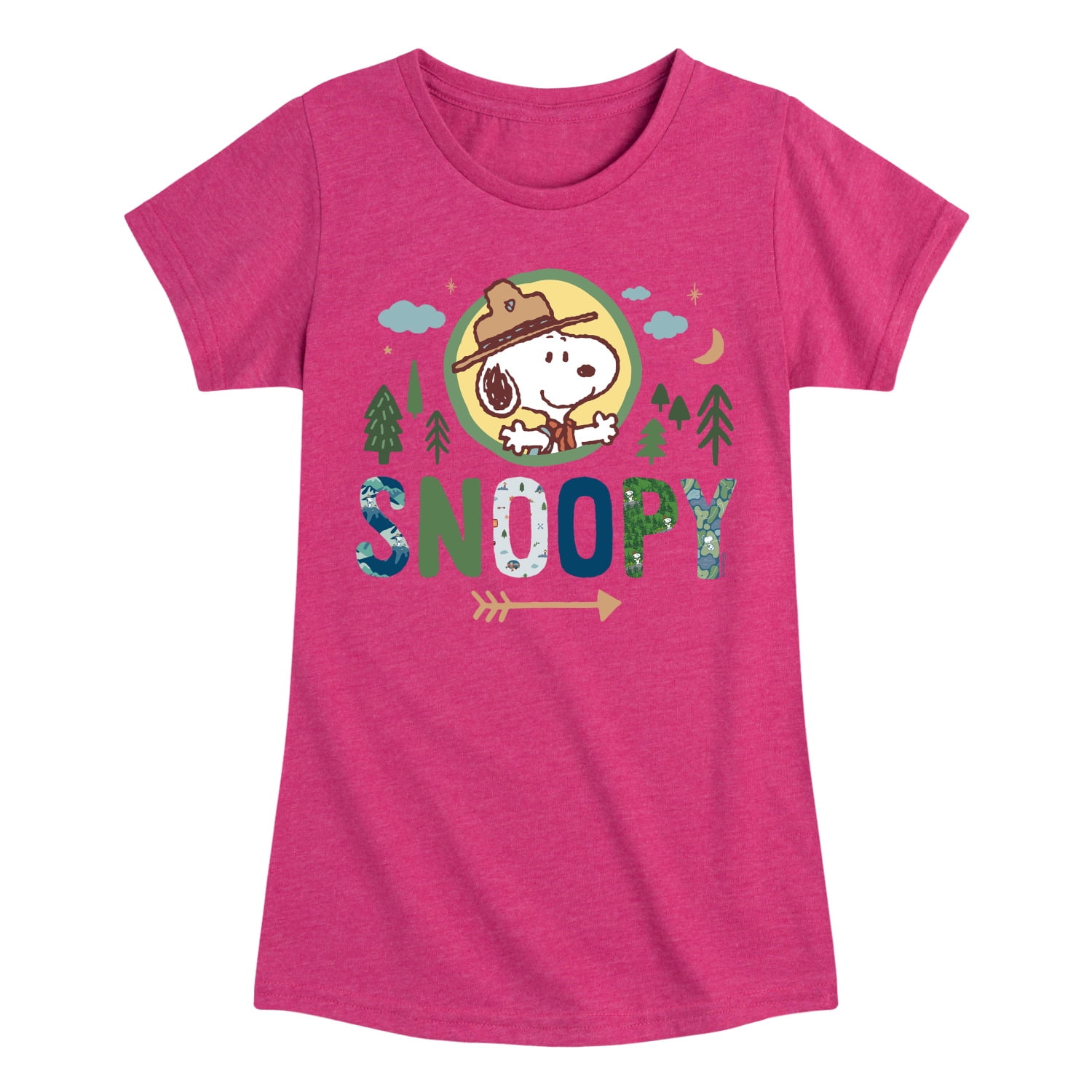 Peanuts - Ranger Snoopy - Toddler And Youth Girls Short Sleeve Graphic ...