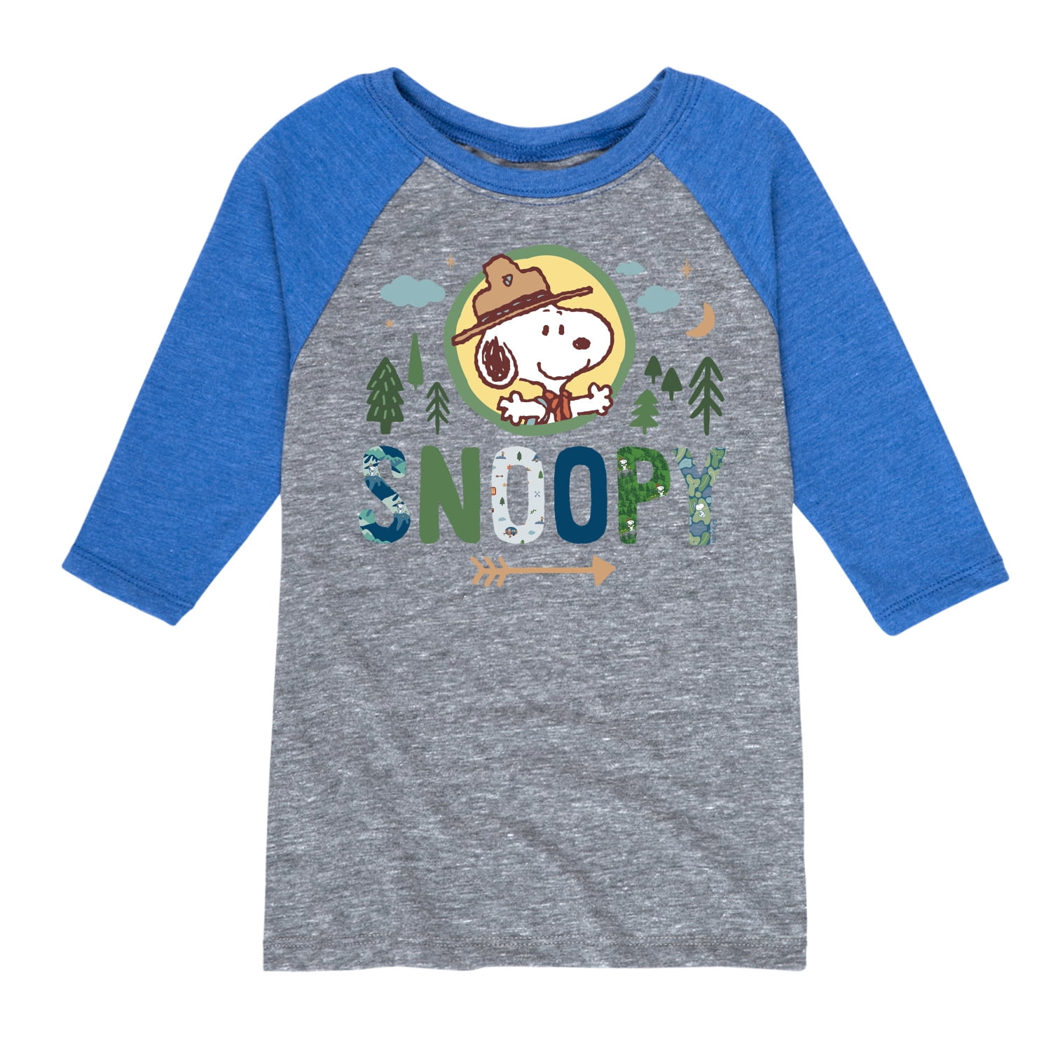 Peanuts - Ranger Snoopy - Toddler And Youth Raglan Graphic T-Shirt ...