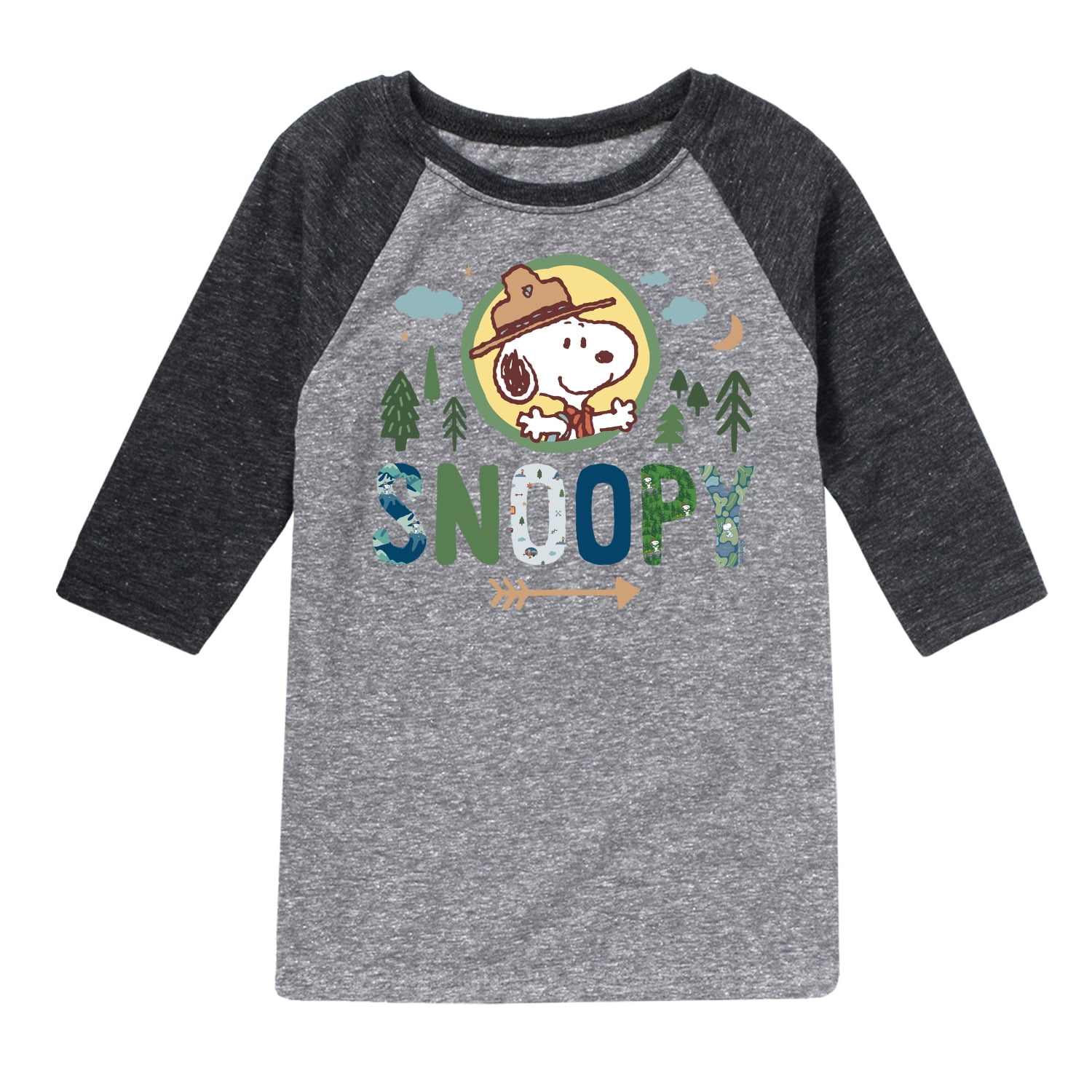 Peanuts - Ranger Snoopy - Toddler And Youth Raglan Graphic T-Shirt ...