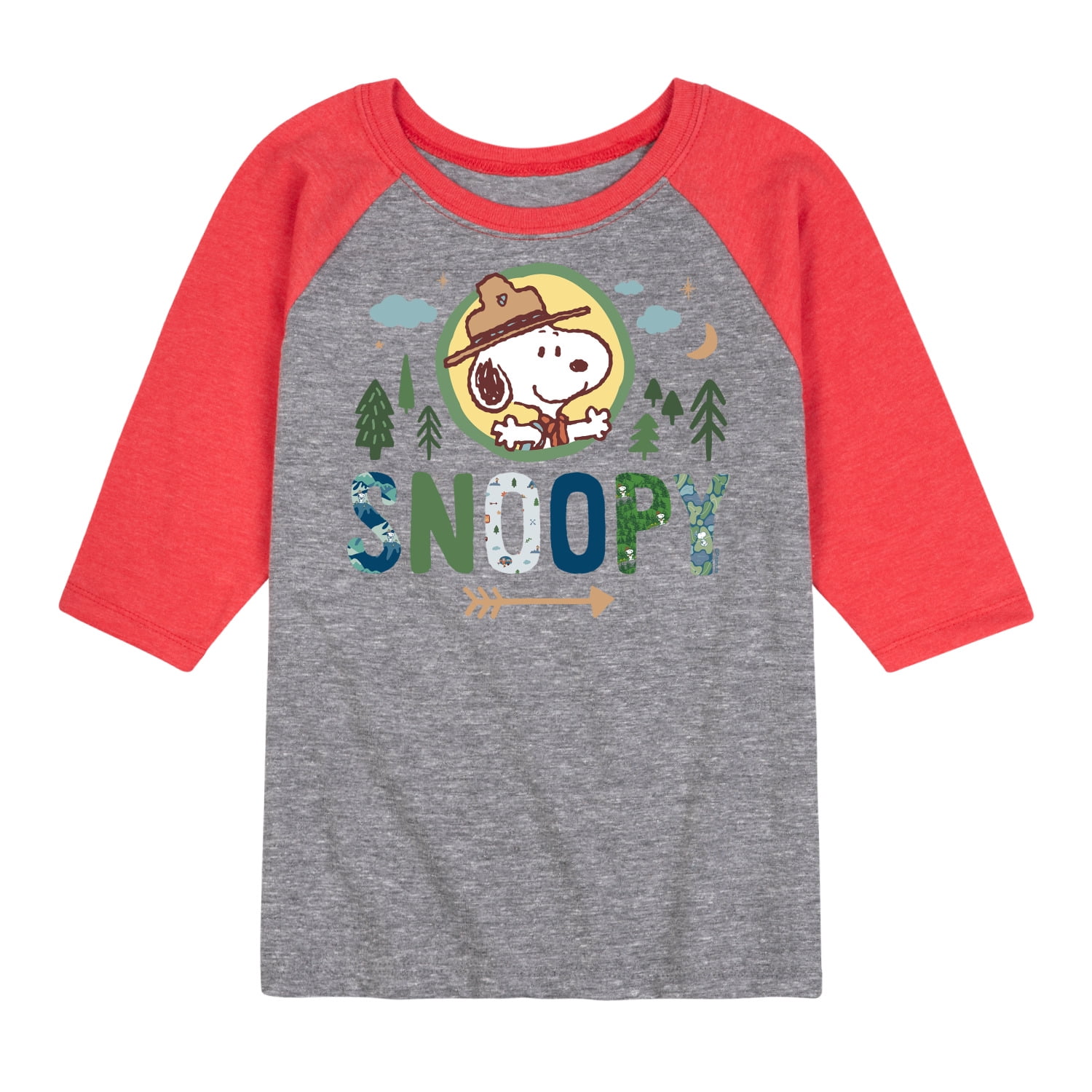Peanuts - Ranger Snoopy - Toddler And Youth Raglan Graphic T-Shirt ...