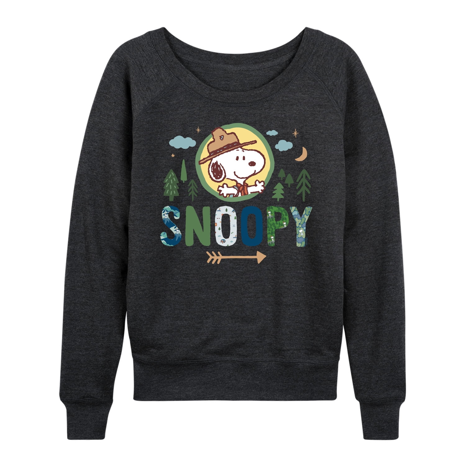 Peanuts - Ranger Snoopy - Women's Lightweight French Terry Long Sleeve Shirt - Walmart.com
