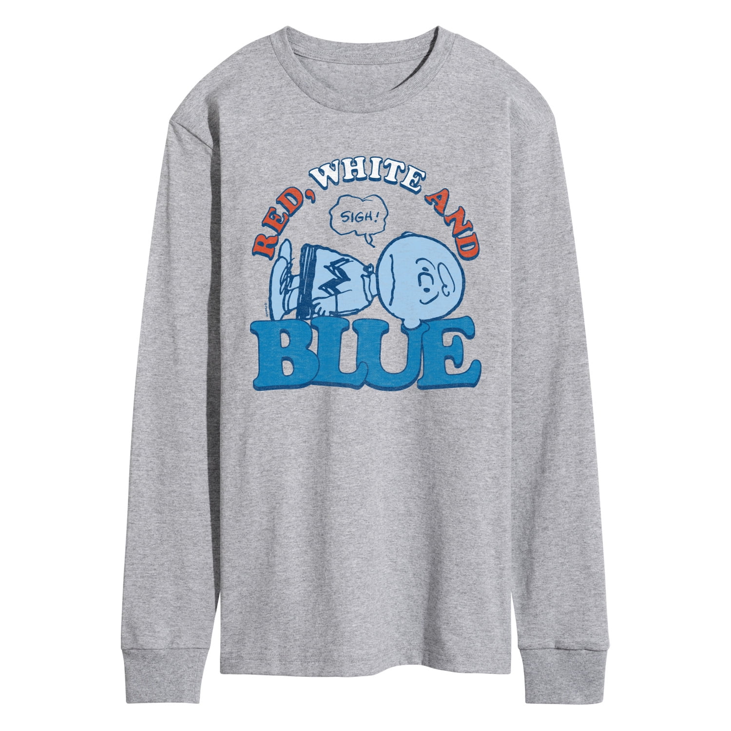 Peanuts - Red White and Blue Charlie Brown - Men's Long Sleeve Graphic ...
