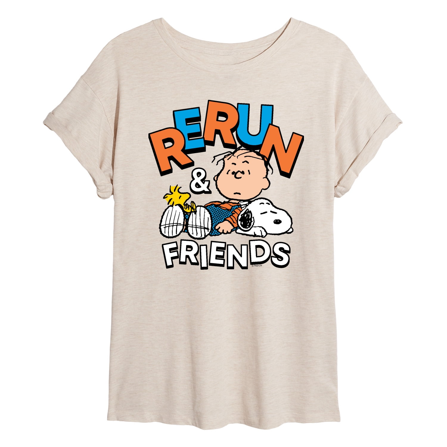 Peanuts - Rerun And Friends -Womens Oversized Graphic T-Shirt - Walmart.com