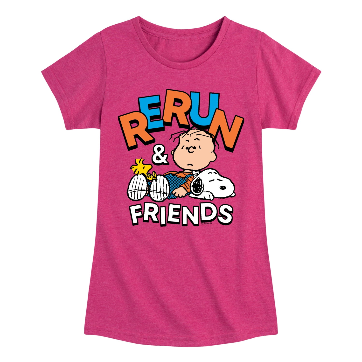 Peanuts - Rerun And Friends - Youthgirls Short Sleeve T-Shirt - Walmart.com