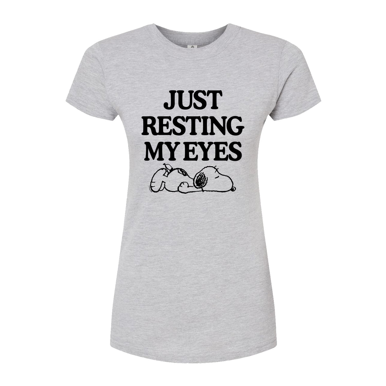 Peanuts - Resting My Eyes Snoopy - Juniors Fitted Graphic T-Shirt ...