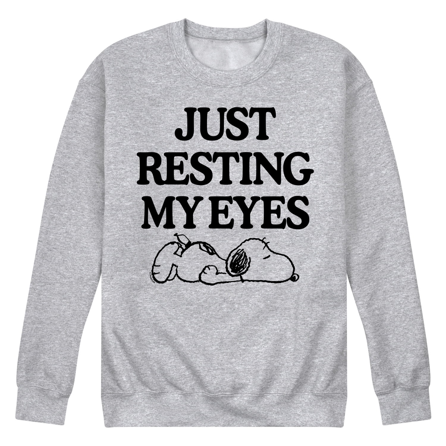 Peanuts - Resting My Eyes Snoopy - Men's Crew Neck Fleece Pullover ...