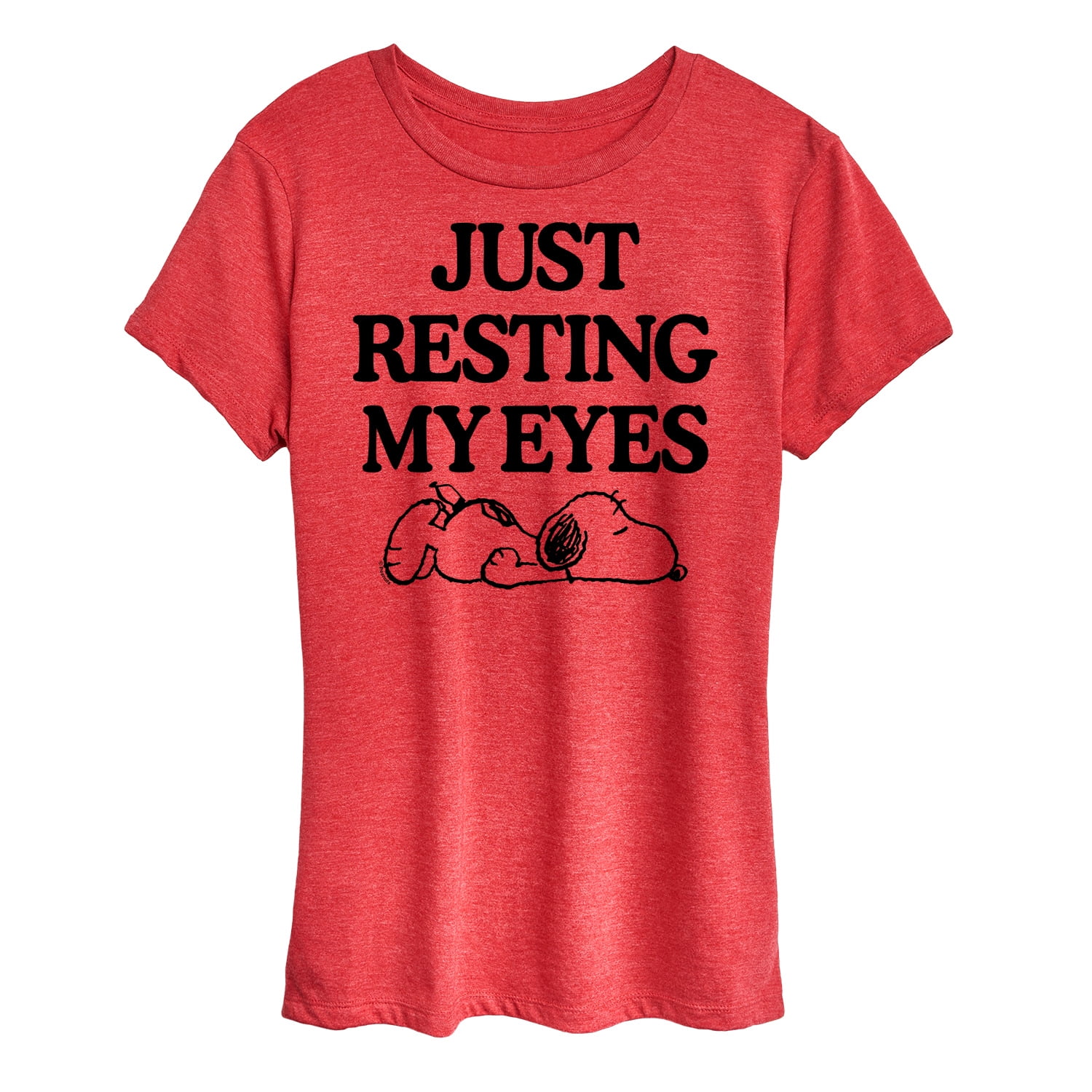 Peanuts - Resting My Eyes Snoopy - Women's Short Sleeve Graphic T-Shirt ...