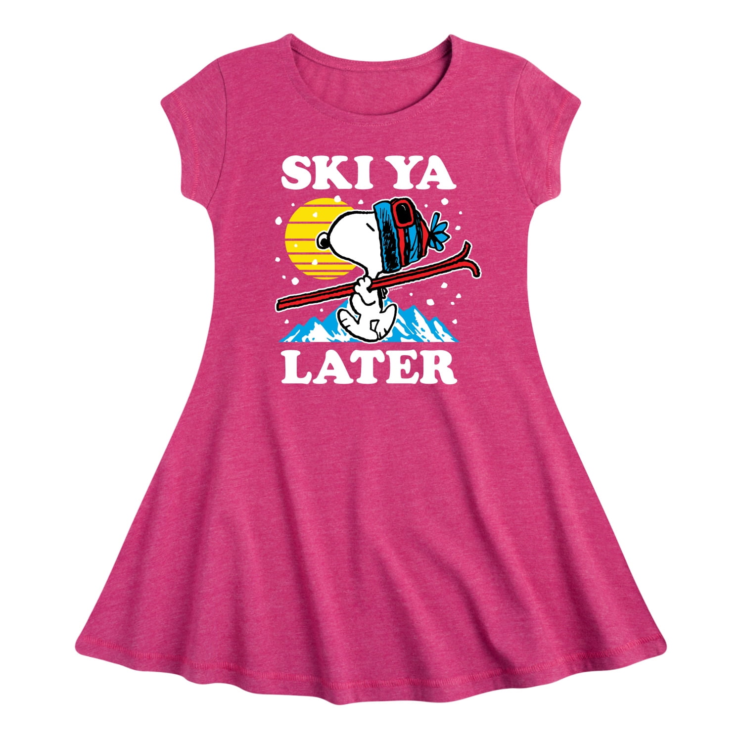 Peanuts - Snoopy Ski Ya Later - Toddler And Youth Girls Fit And Flare ...