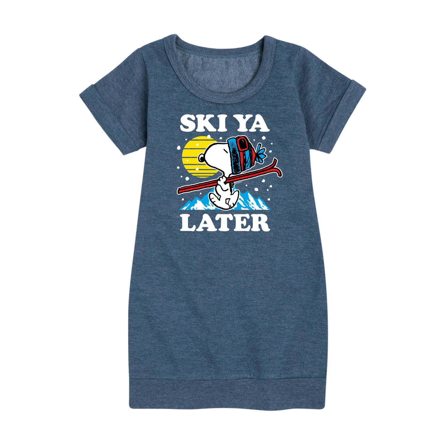 Peanuts - Ski Ya Later - Toddler And Youth Girls Fleece Dress - Walmart.com