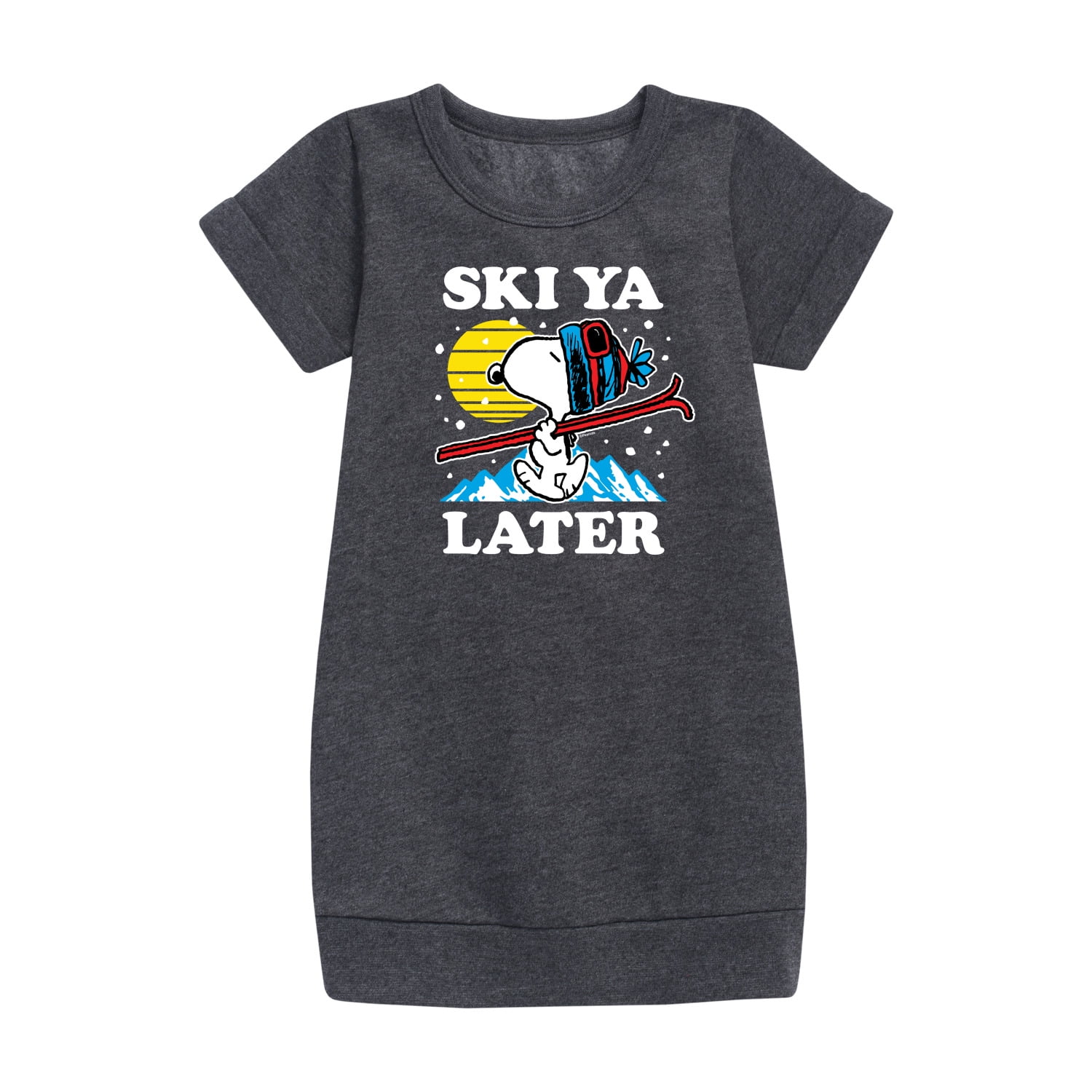 Peanuts - Ski Ya Later - Toddler And Youth Girls Fleece Dress - Walmart.com