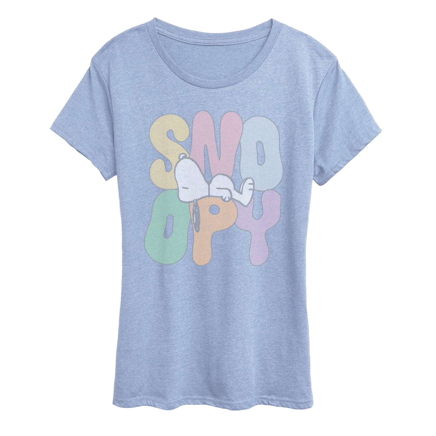 Peanuts - Sleepy Snoopy - Women's Short Sleeve Graphic T-Shirt ...