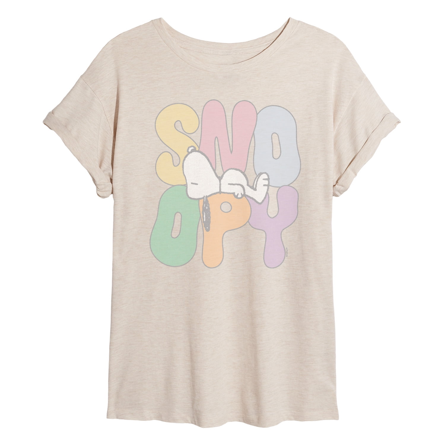 Peanuts - Sleepy Snoopy - Womens Oversized Graphic T-Shirt - Walmart.com