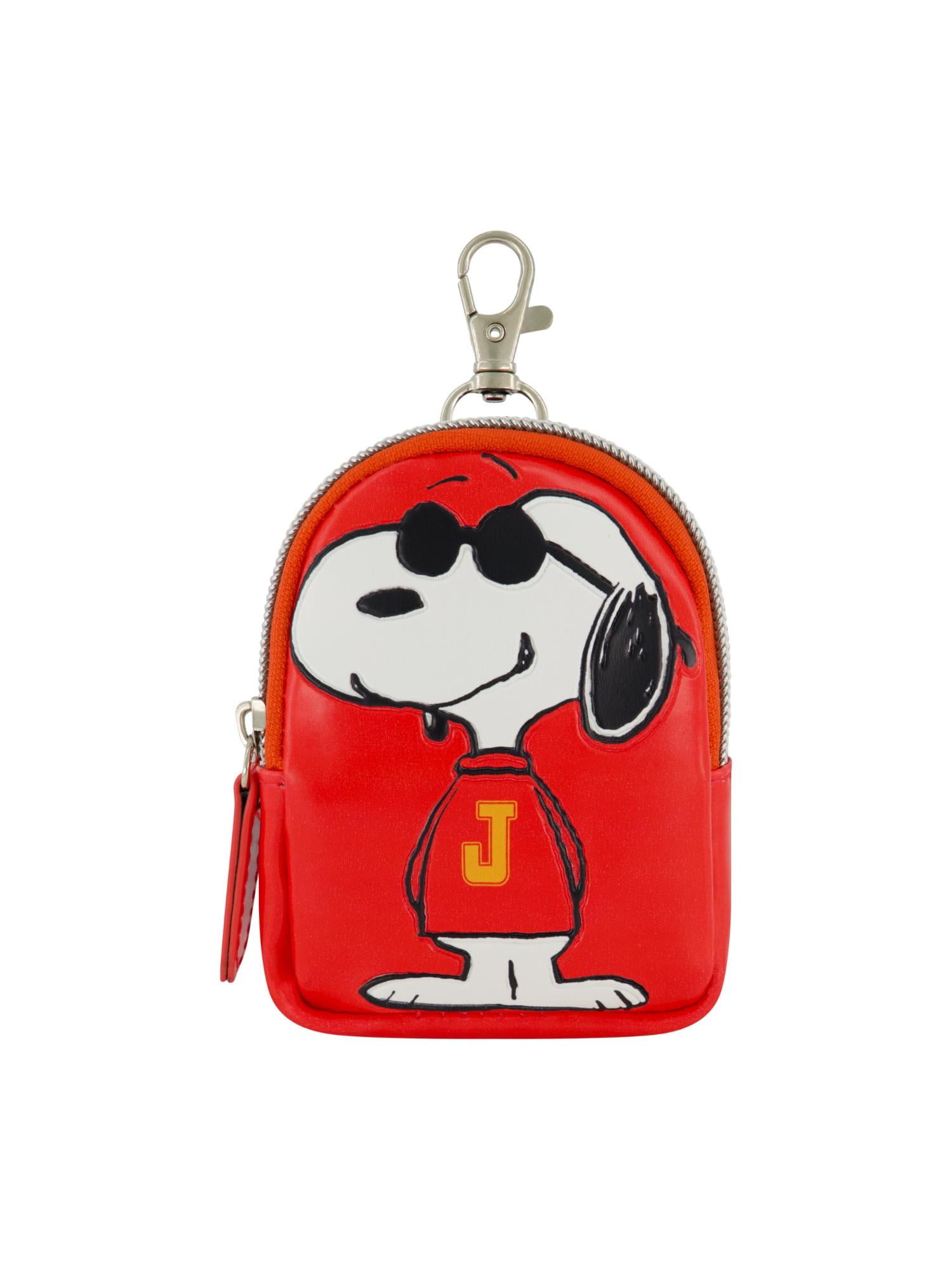 Peanuts Small Coin Purse Wallet with Keychain Clip, Snoopy J, One Size ...