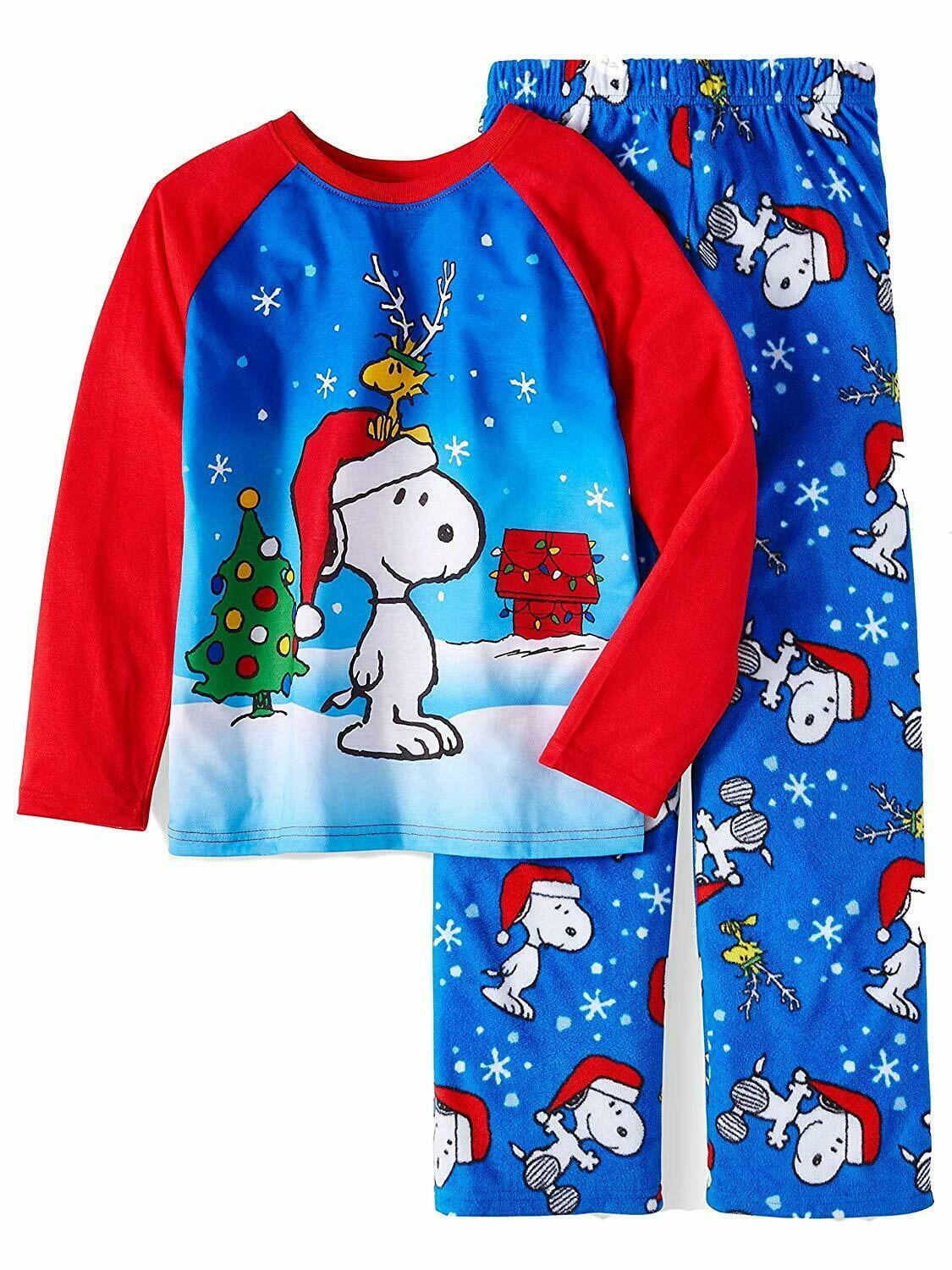 Peanuts Snoopy Christmas Holiday Pajama Set, Long Sleeve, Boy Size 6/7 ...