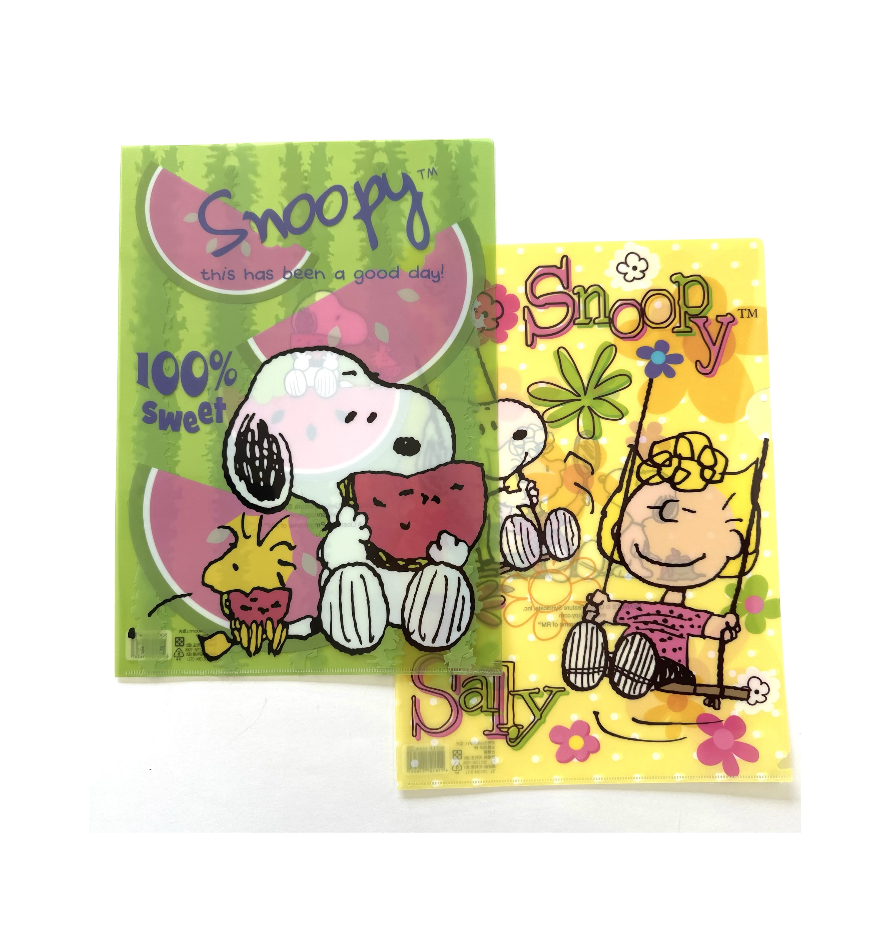 Peanuts Snoopy 2 folders set - Porfolio Document Sheet - Walmart.com
