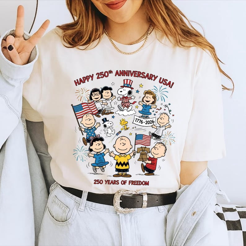 Peanuts Snoopy 250th Anniversary Shirt, Happy 250 Years of Freedom USA ...