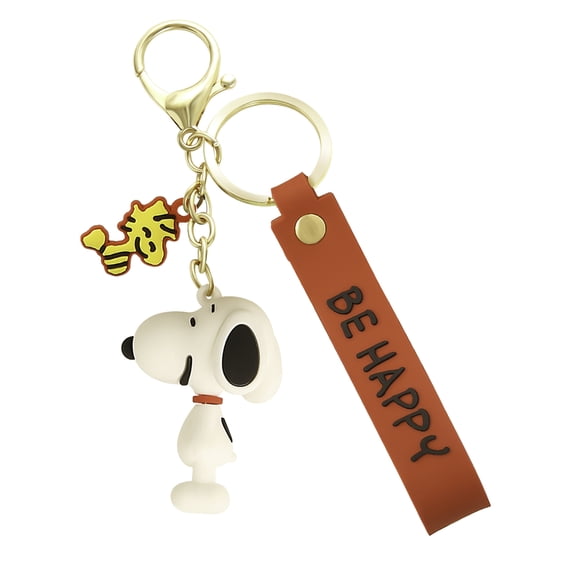 Peanuts Snoopy 3D PVC Be Happy Keychain Charm - Walmart.com