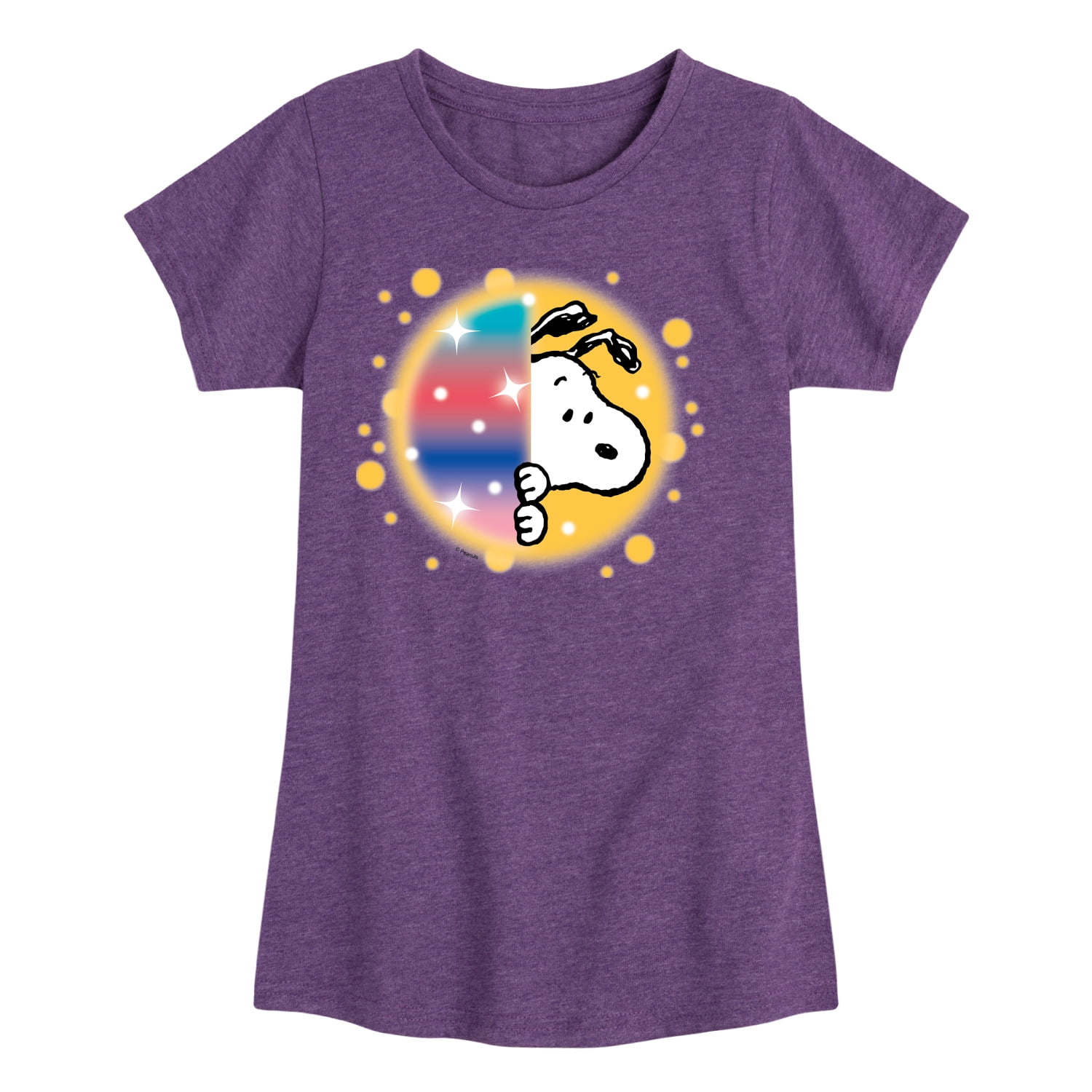 Peanuts - Snoopy Airbrush Peek - Toddler & Youth Girls Short Sleeve ...