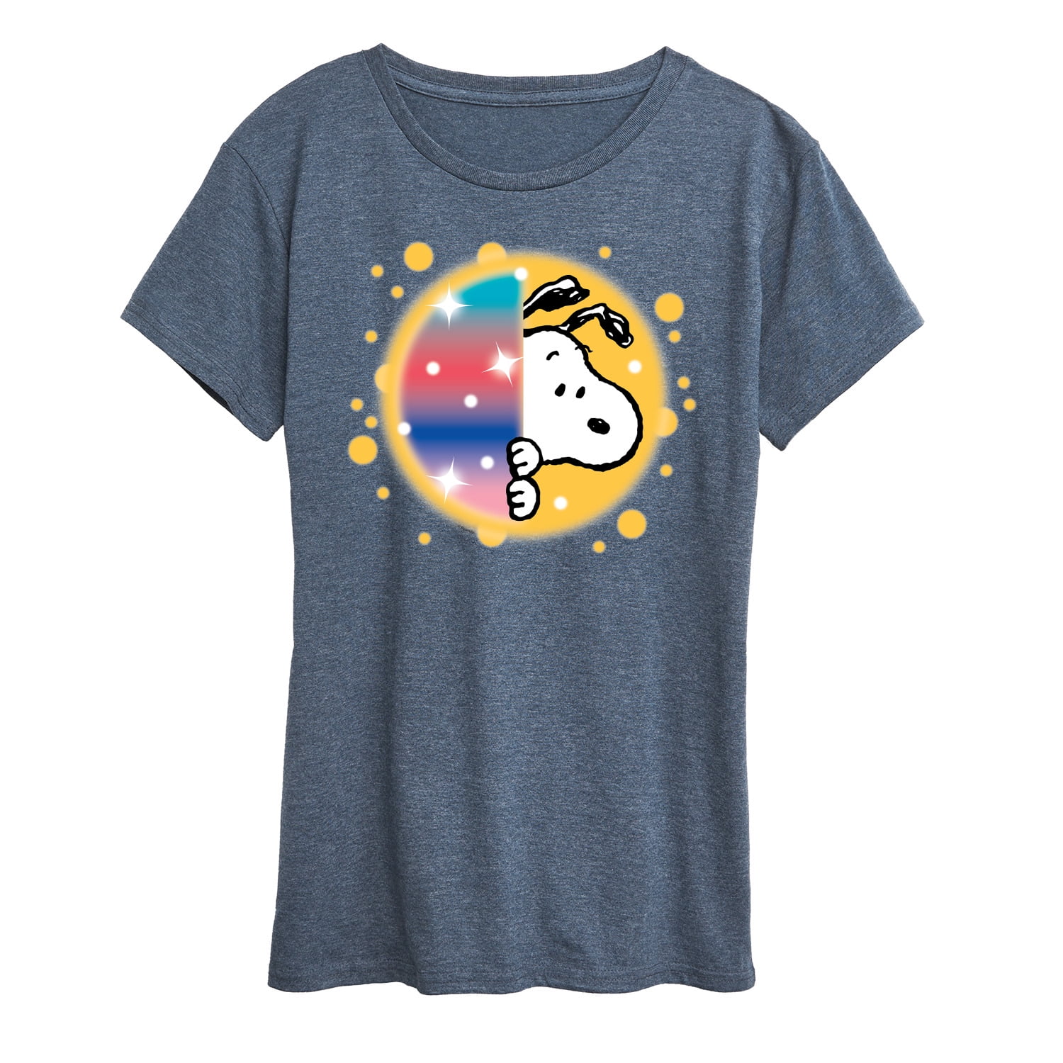 Peanuts - Snoopy Airbrush Peek - Women's Short Sleeve Graphic T-Shirt - Walmart.com