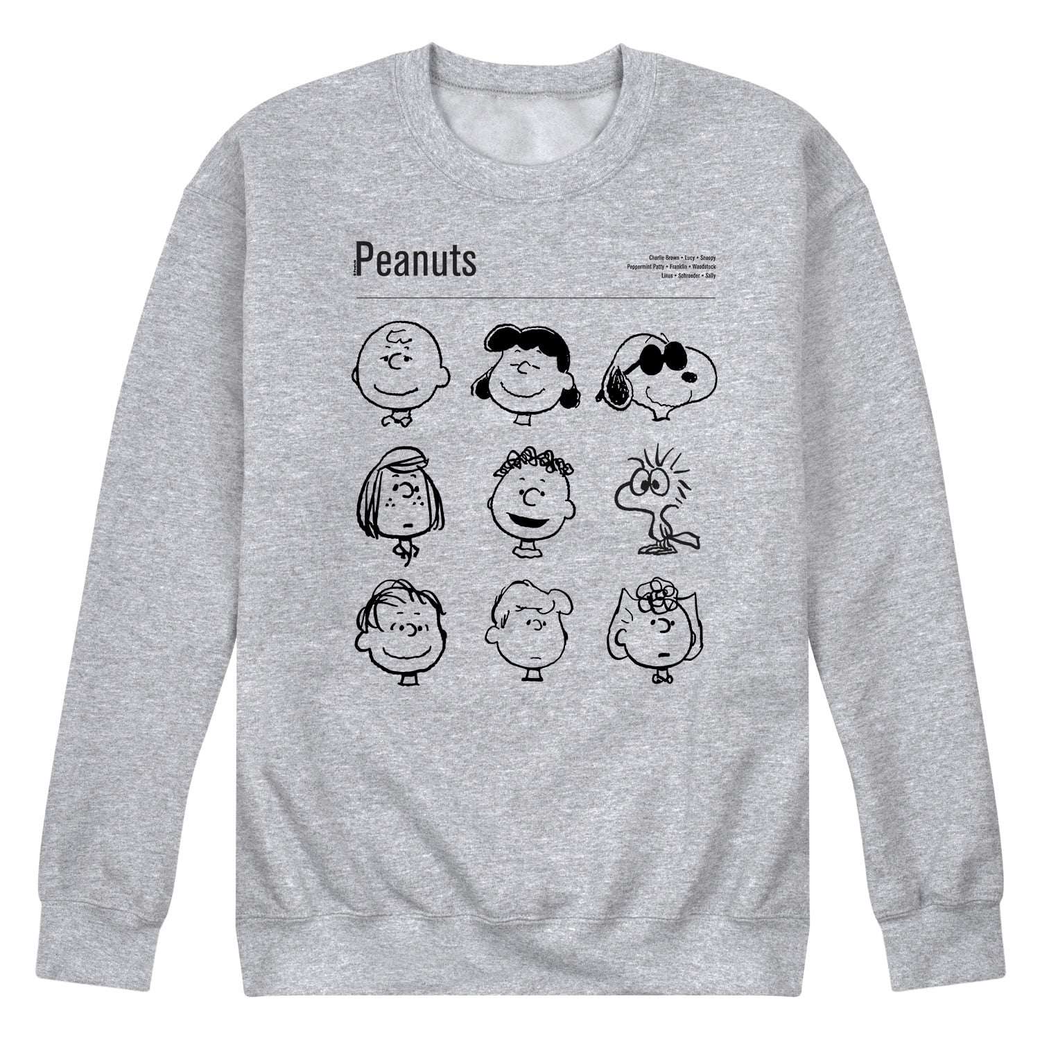 Peanuts - Snoopy And Friends - Men's Crew Neck Fleece Pullover ...