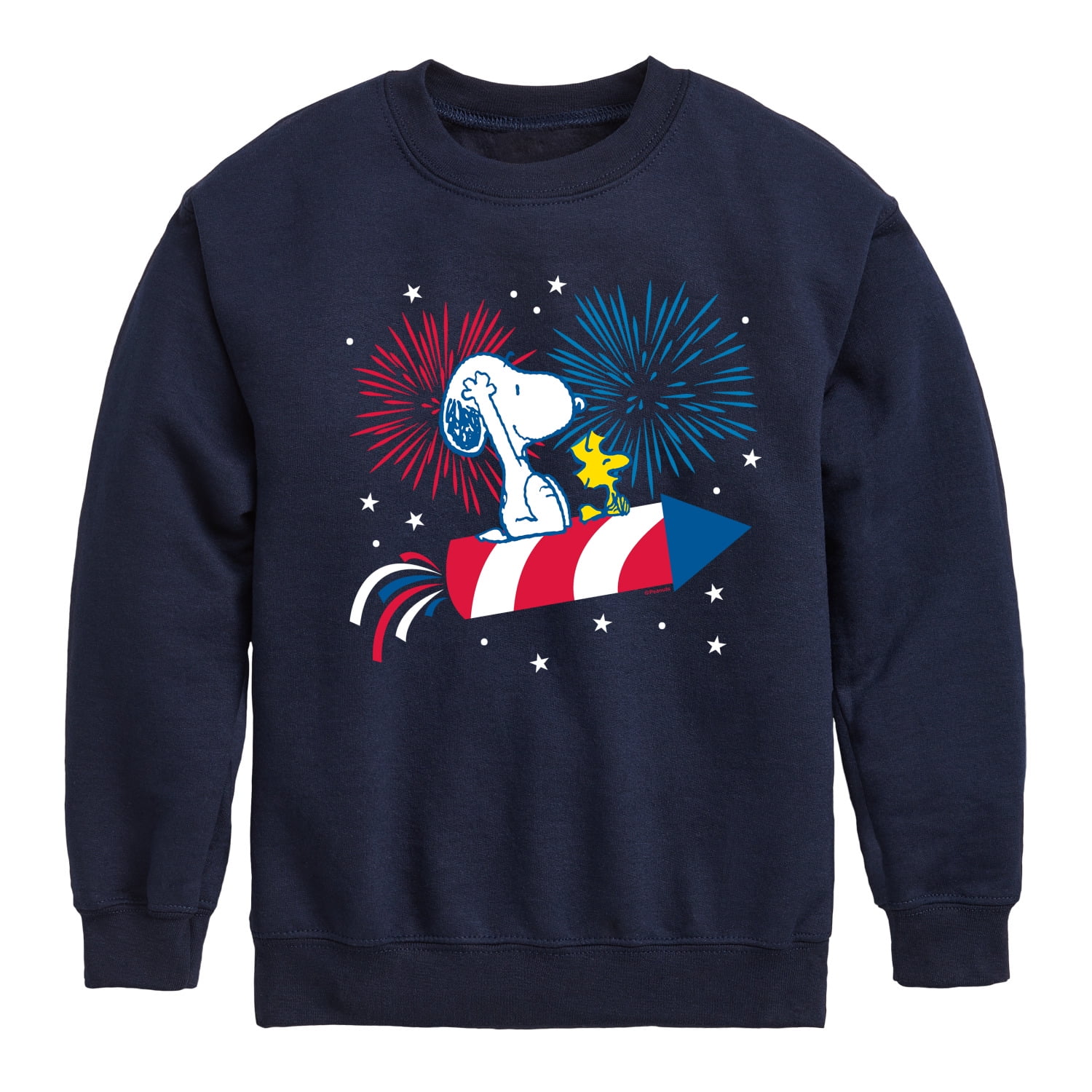 Peanuts - Snoopy And Woodstock Fireworks - Toddler & Youth Crewneck ...