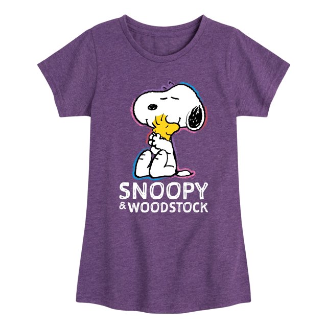 Peanuts - Snoopy And Woodstock - Toddler & Youth Girls Short Sleeve Graphic T-Shirt - Walmart.com