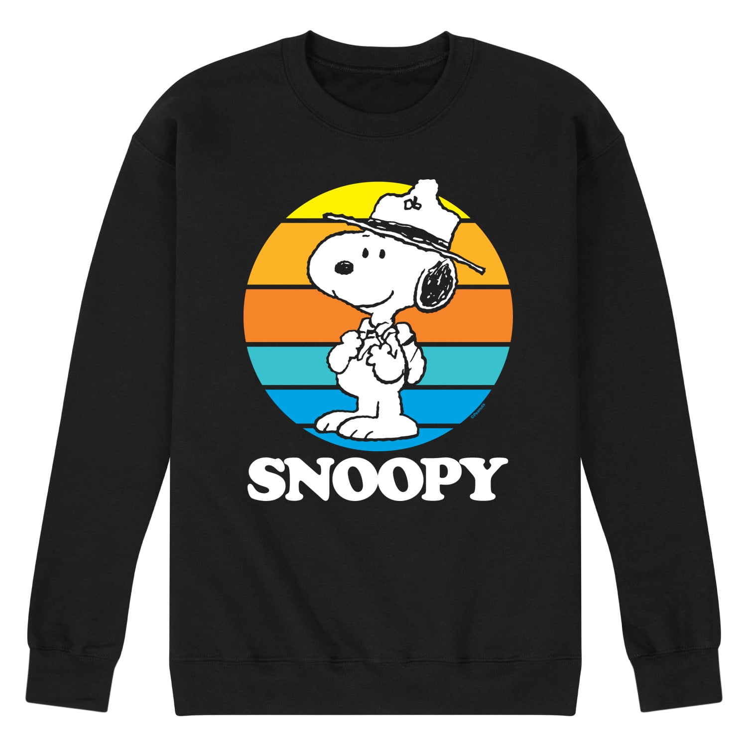 Peanuts - Snoopy Beagle Scout Sunset - Men's Crew Neck Fleece Pullover ...