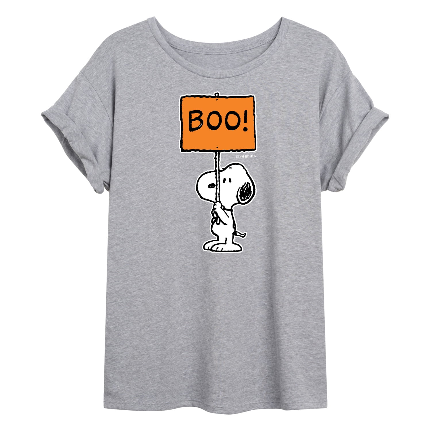 Peanuts - Snoopy Boo Sign - Juniors Ideal Flowy Muscle T-Shirt ...