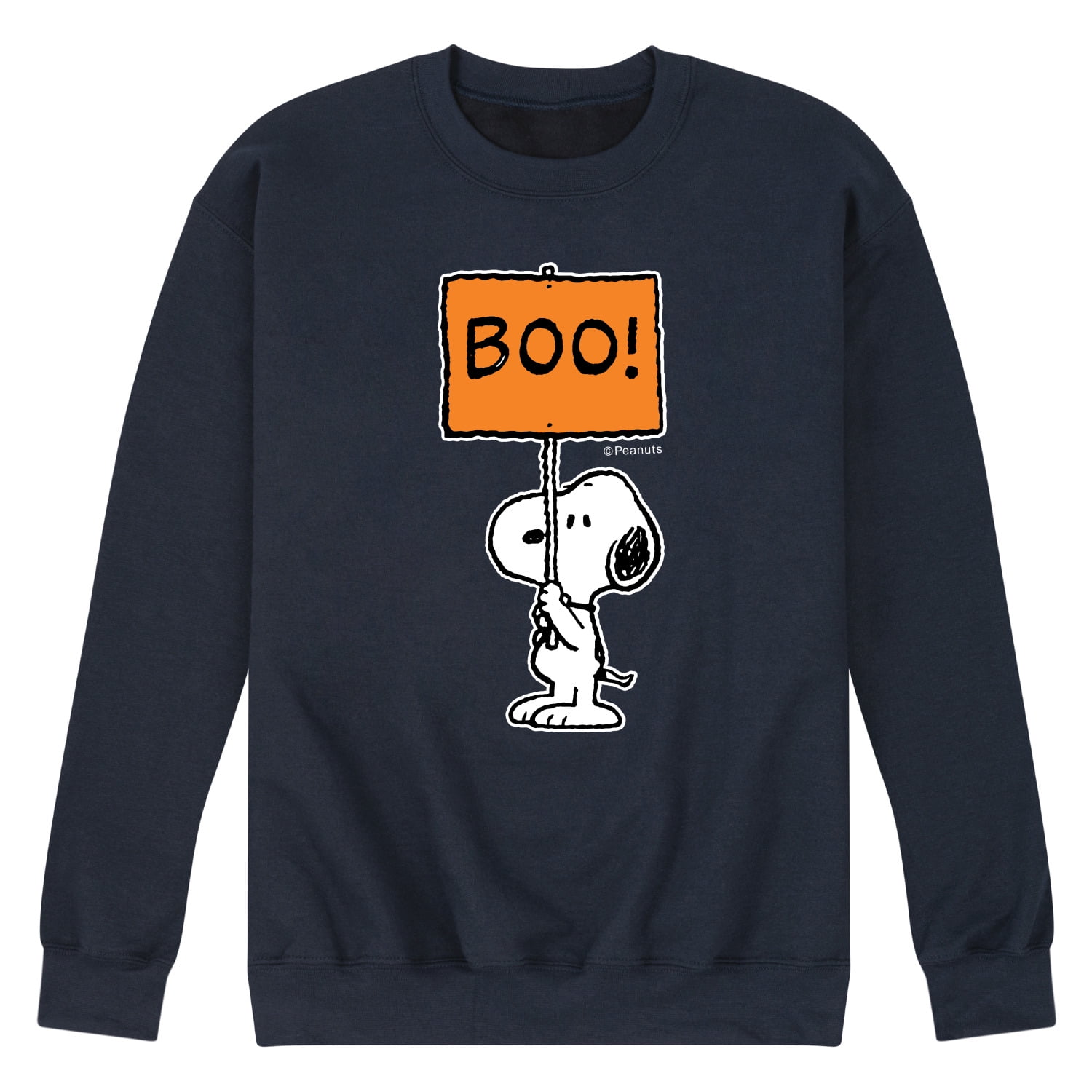 Peanuts - Snoopy Boo Sign - Men's Crew Neck Fleece Pullover - Walmart.com