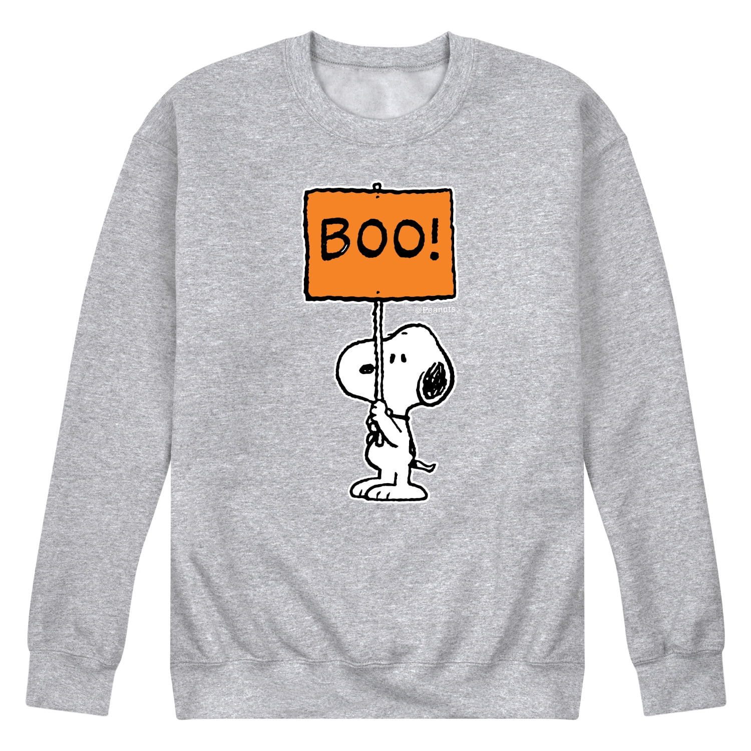 Peanuts - Snoopy Boo Sign - Men's Crew Neck Fleece Pullover - Walmart.com