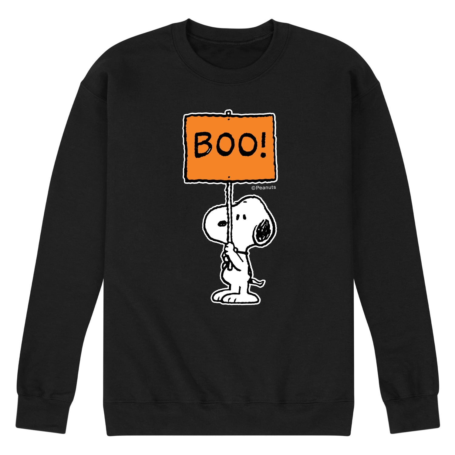 Brandclub - Peanuts - Snoopy Boo Sign - Men's Crew Neck Fleece Pullover