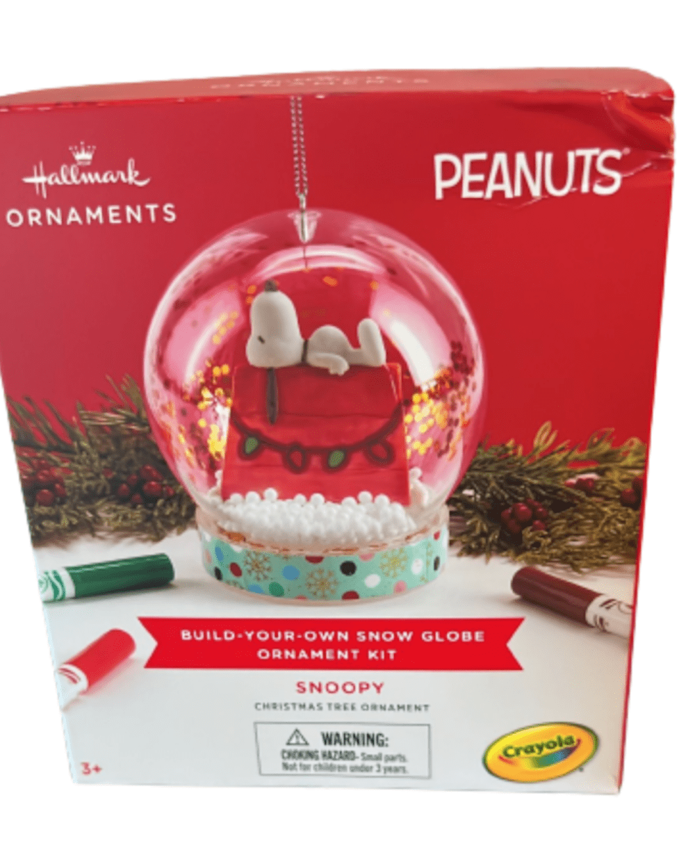 Peanuts Snoopy Build-Your-Own Crayola Snow Globe Hallmark Ornament Kit ...