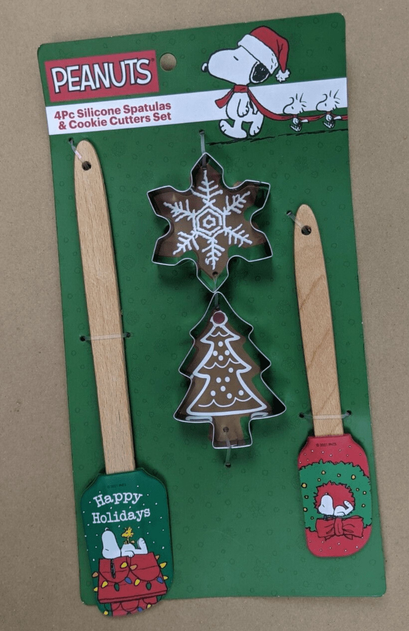 Peanuts Snoopy Christmas 4 Pack Spatula Cookie Cutter Set - Walmart.com