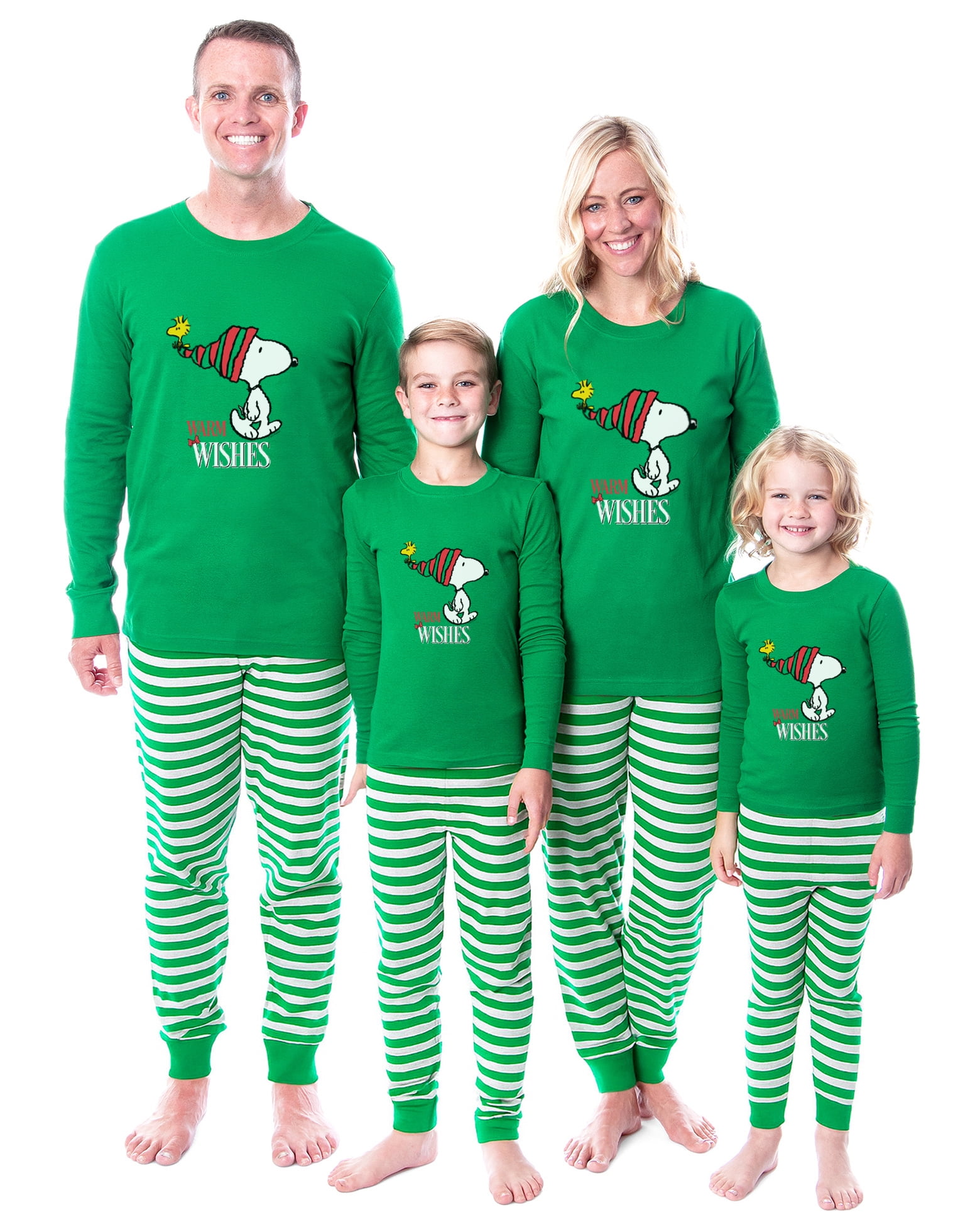 Peanuts Snoopy Christmas Holiday Warm Wishes Tight Fit 2PC Matching ...