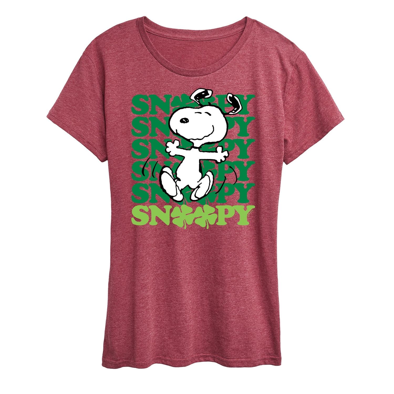 Peanuts - Snoopy Clover Dance - Women's Short Sleeve Graphic T-Shirt ...
