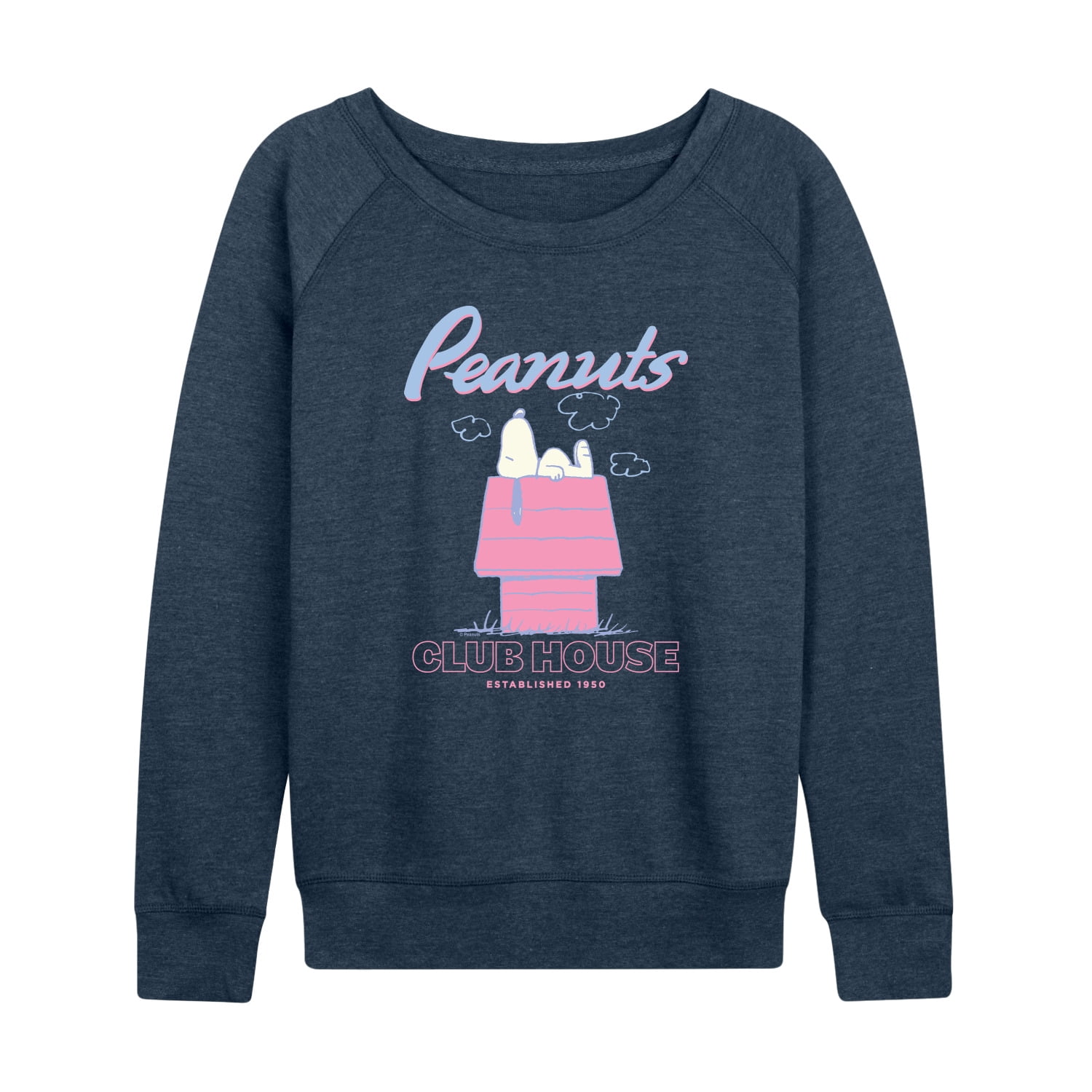 Peanuts - Snoopy Club House - Women's French Terry Long Sleeve Pullover ...