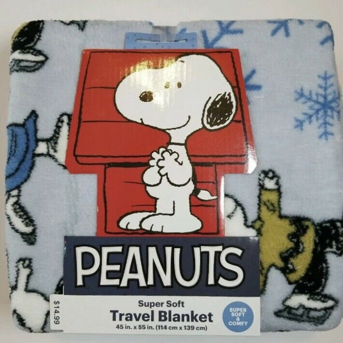 Peanuts Snoopy Cute Character Plush Throw Blanket, Skating Scene Super ...