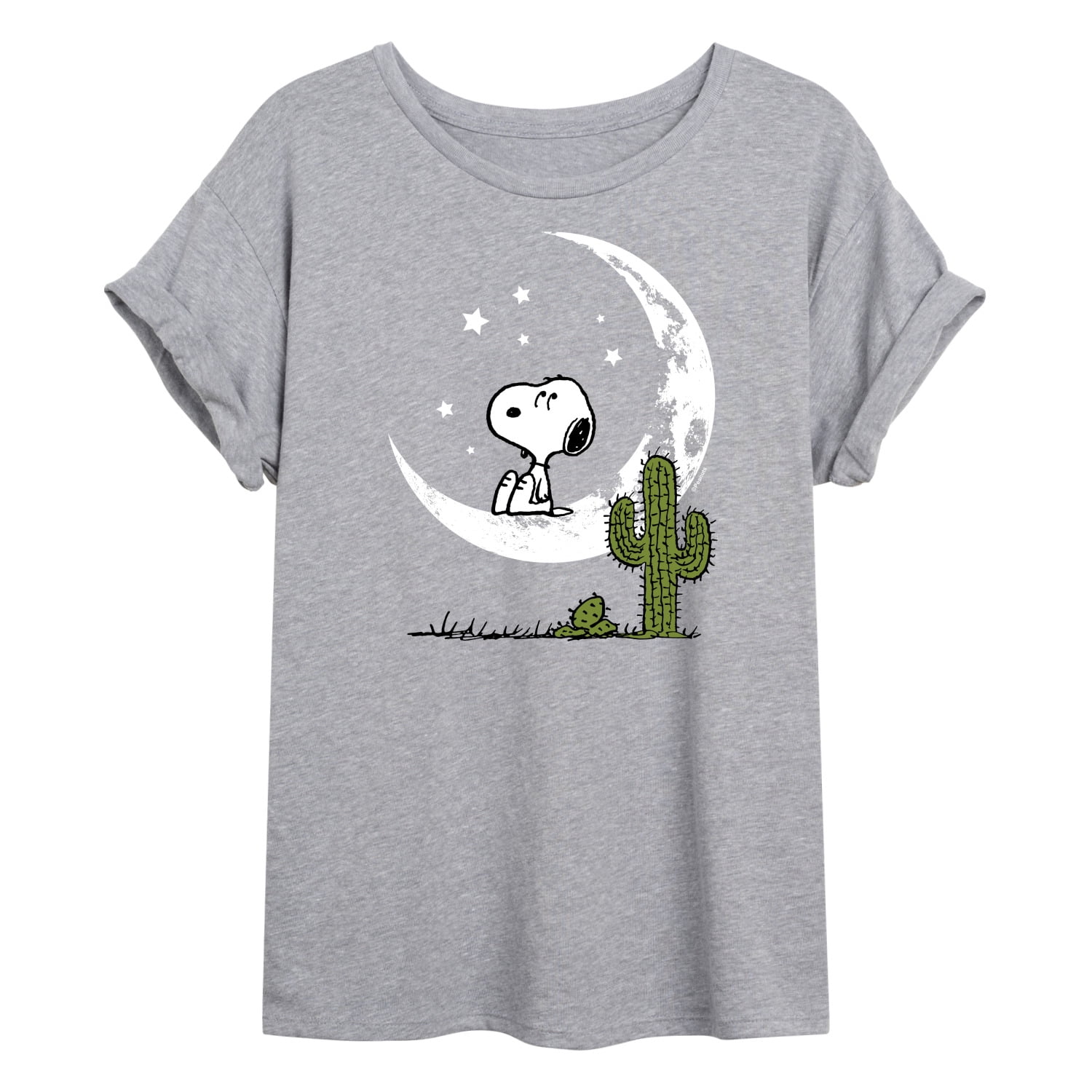 Peanuts - Snoopy Desert On Moon - Juniors Oversized Graphic T-Shirt ...