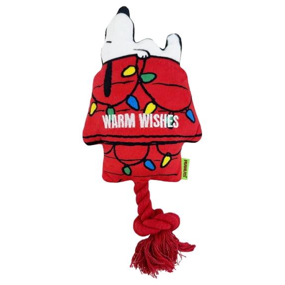 Peanuts Snoopy Dog House Squeaky Dog Toy, Red - Walmart.com