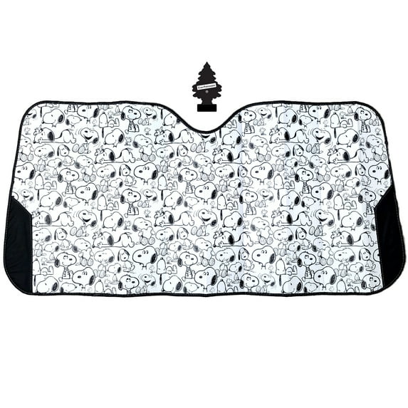 Peanuts Snoopy Expression Auto Sunshade with Little Tree Air Freshener ...