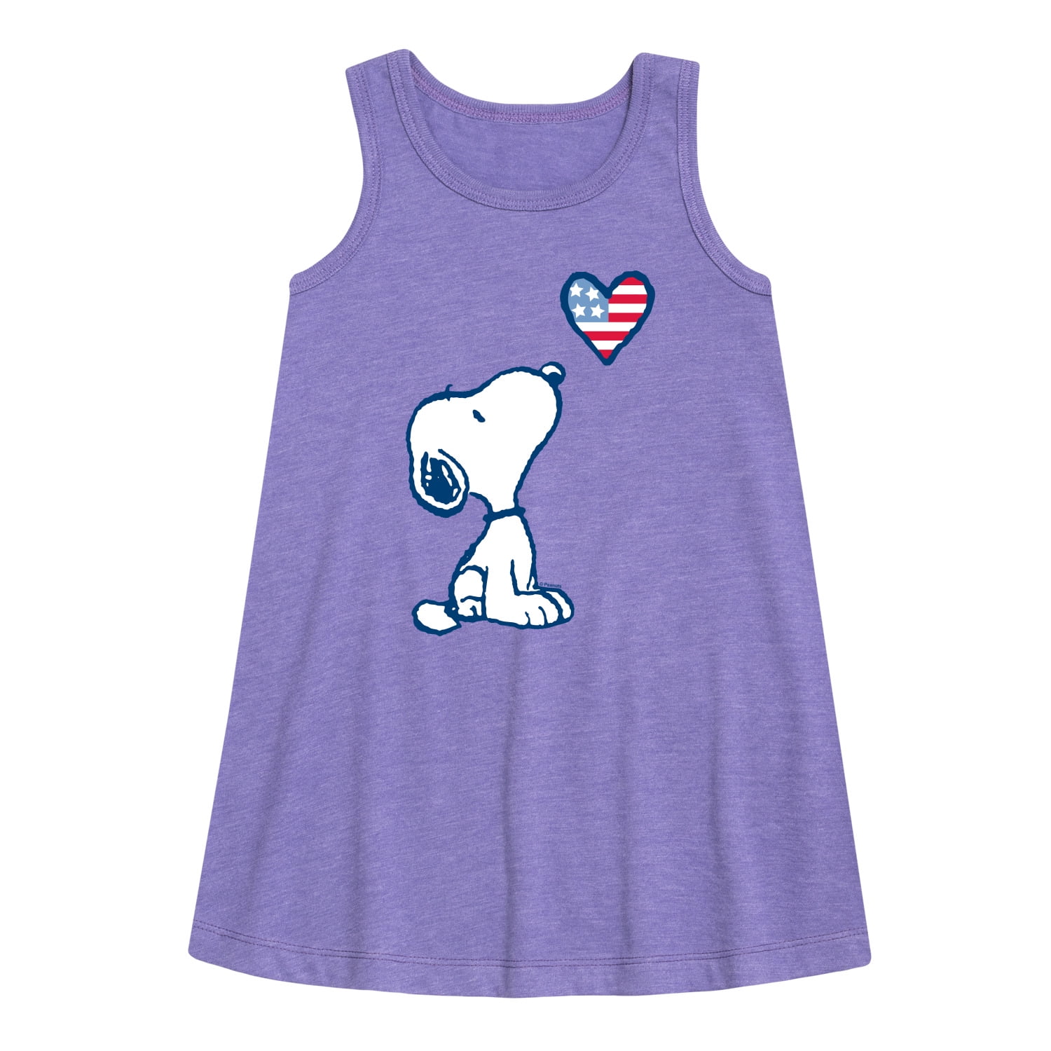 Peanuts - Snoopy Flag Heart - Toddler & Youth Girls A-line Dress ...